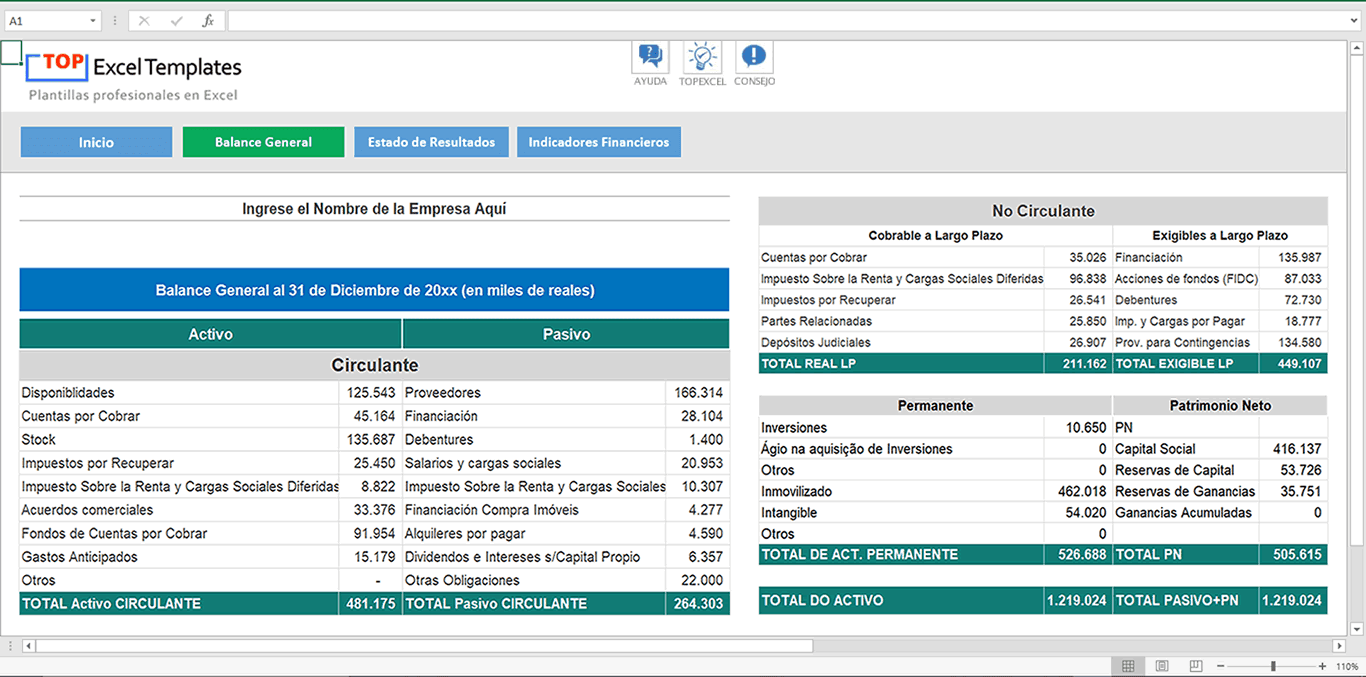 Formato Balance Inicial En Excel ~ Medical Resume