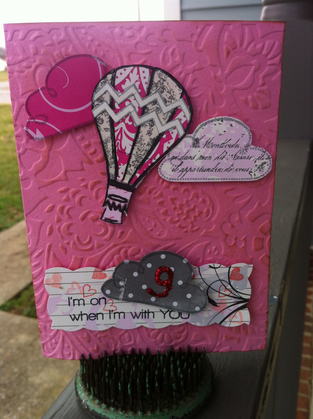 Pennants and Pinwheels: Valentine's Day Card - I'm on Cloud 9...