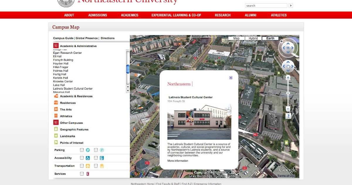 Northeastern University Campus Map