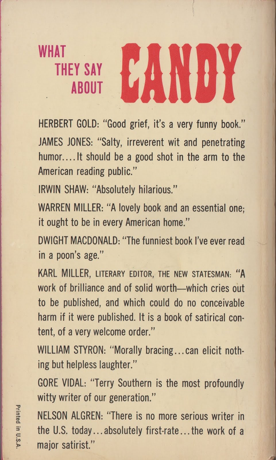 I have good books.: Candy by Terry Southern and Mason Hoffenberg
