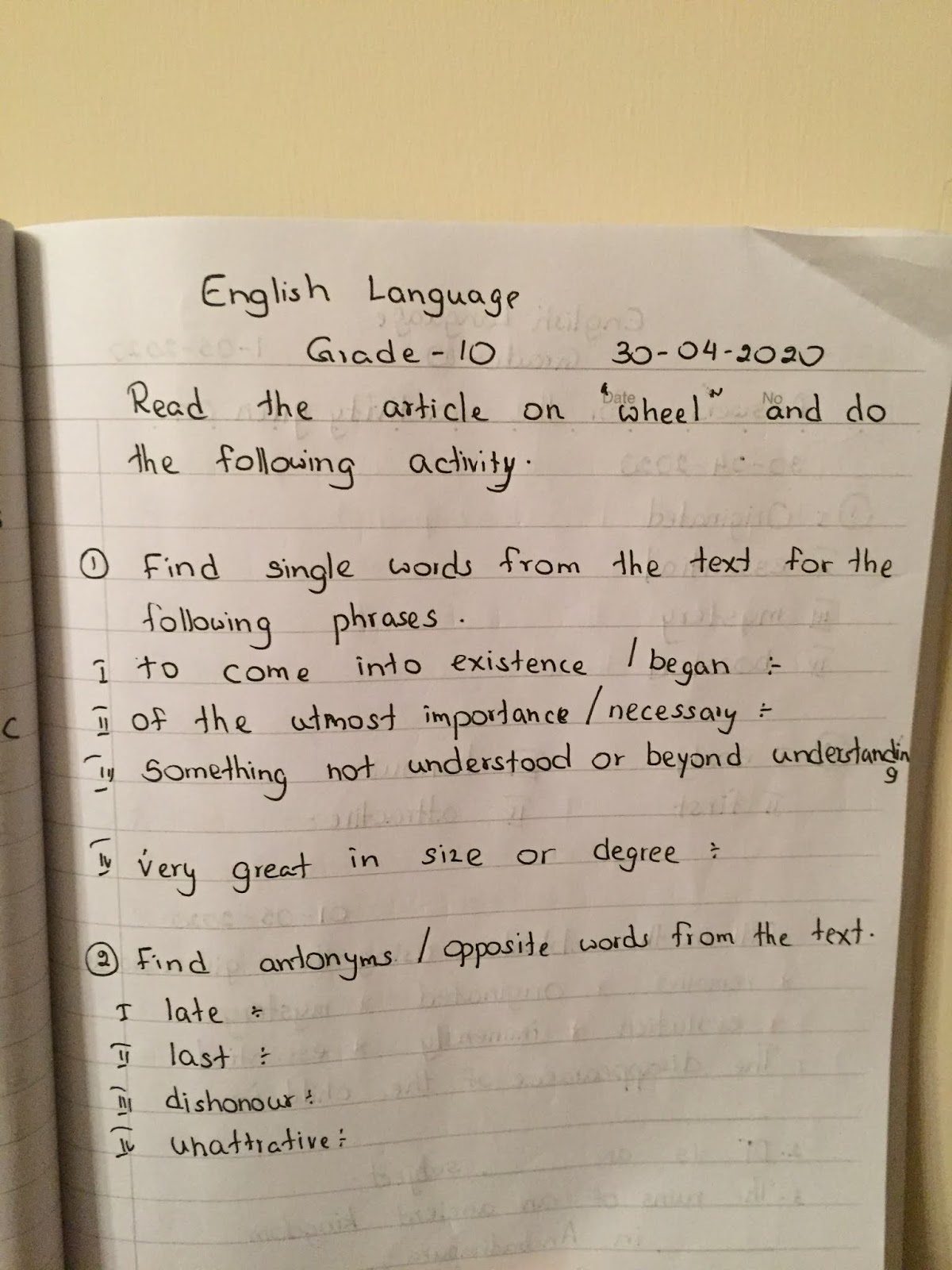 Grade 10-English Language