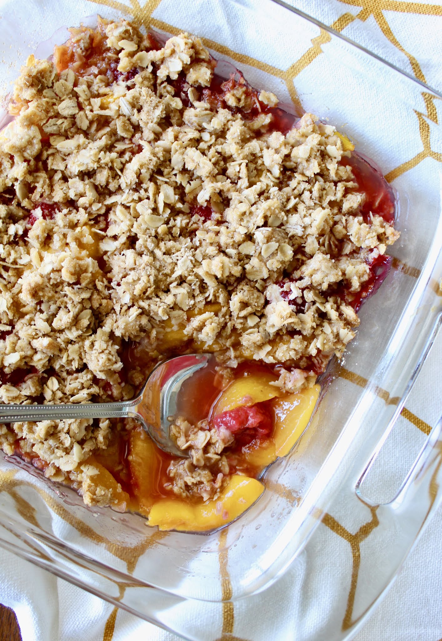 Peach and Raspberry Crisp