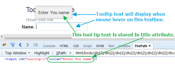 How To Capture And Verify Tool tip Text In Selenium WebDriver Example