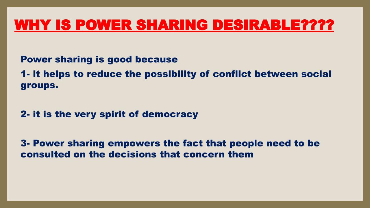 POWER SHARING NOTES, CHAPTER -1, CLASS-10