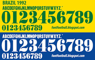 FONT FOOTBALL: Font Vector Brazil Brasil 1992 kit