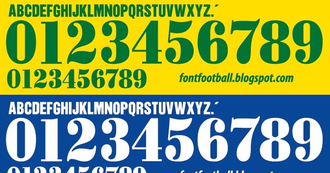 FONT FOOTBALL: Font Vector Brazil Brasil 1992 kit