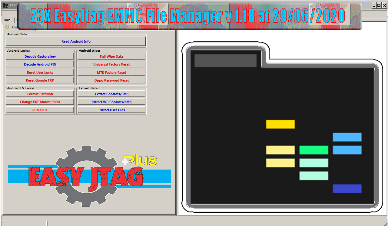 Z3X EasyJtag EMMC File Manager v 1.18 at 29/06/2020 Released