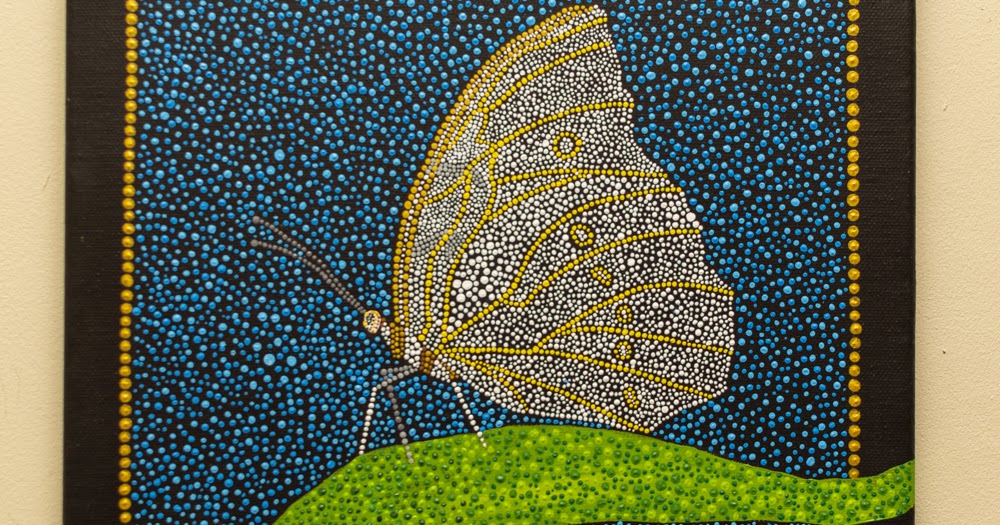 Quilling Lady: White butterfly - pointillism