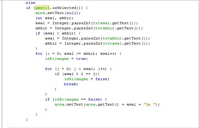 Source Code Program Cetak Bilangan ( Prima , Kelipatan , Ganjil , Genap ...