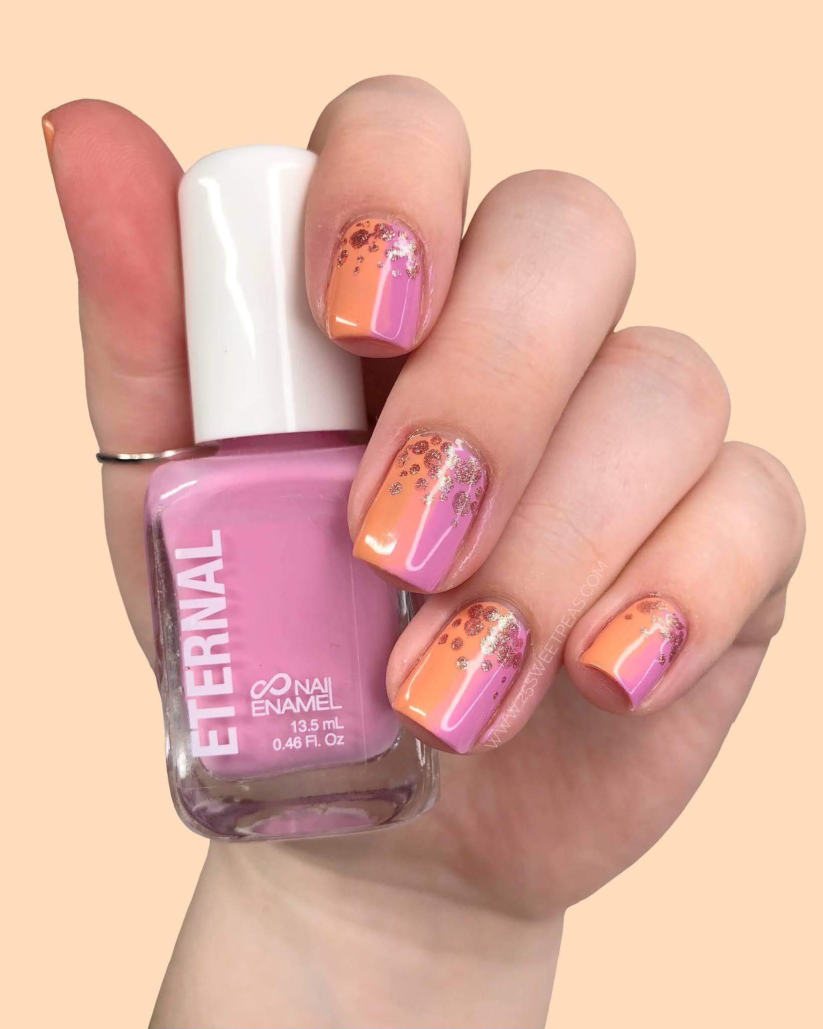 Brush Gradation Nails Featuring Eternal Nail Polish — 25 Sweetpeas
