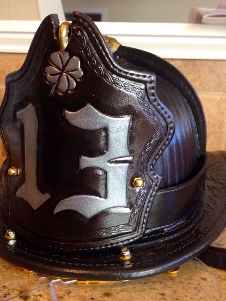 Custom Fire Helmet Shields: Custom Leather Helmet Bands