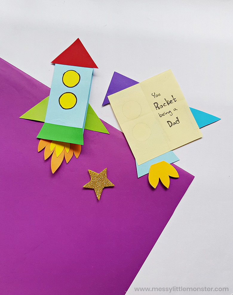 Father s Day Card Rocket Craft Messy Little Monster Father s Day Card Rocket Craft Messy Little Monster