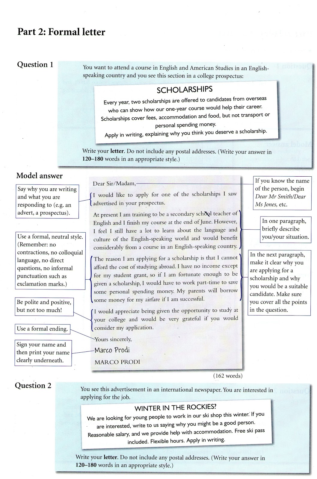 Writing Part 2: Formal Letter ~ English Examinations