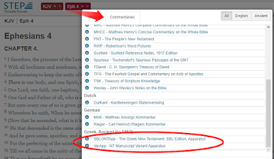 STEPBible User Guide: Variants and Apparatus