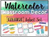 Julz Treasure Chest: Watercolor Classroom Decor {FREEBIES}