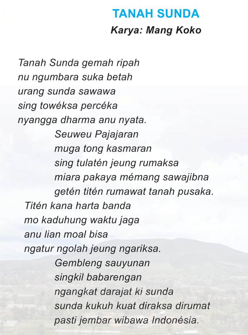 KUNCI JAWABAN: Kakawihan "Tanah Sunda" Karya Mang Koko