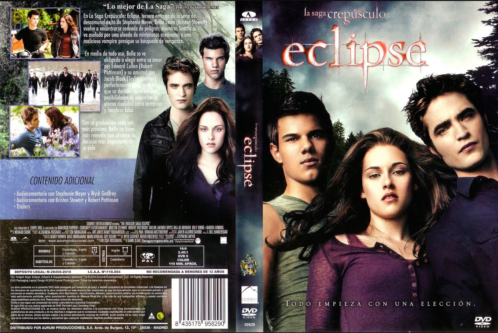 Caratulas y etiquetas: La Saga Crepusculo-Eclipse