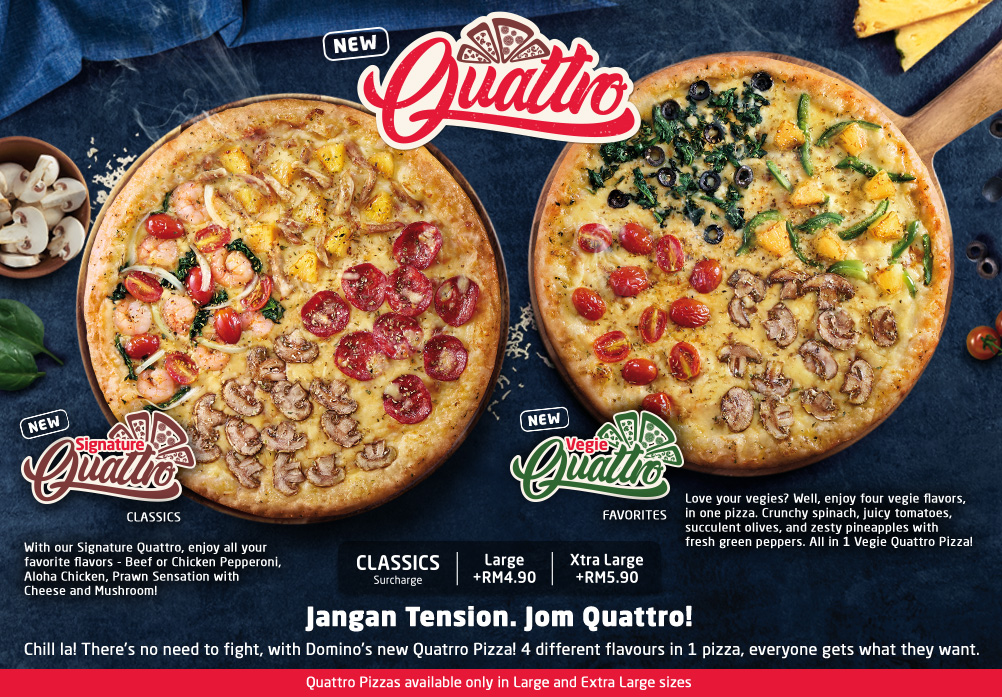 Pizza Signature Quattro Dan Veggie Quattro Dari Domino's Pizza Malaysia