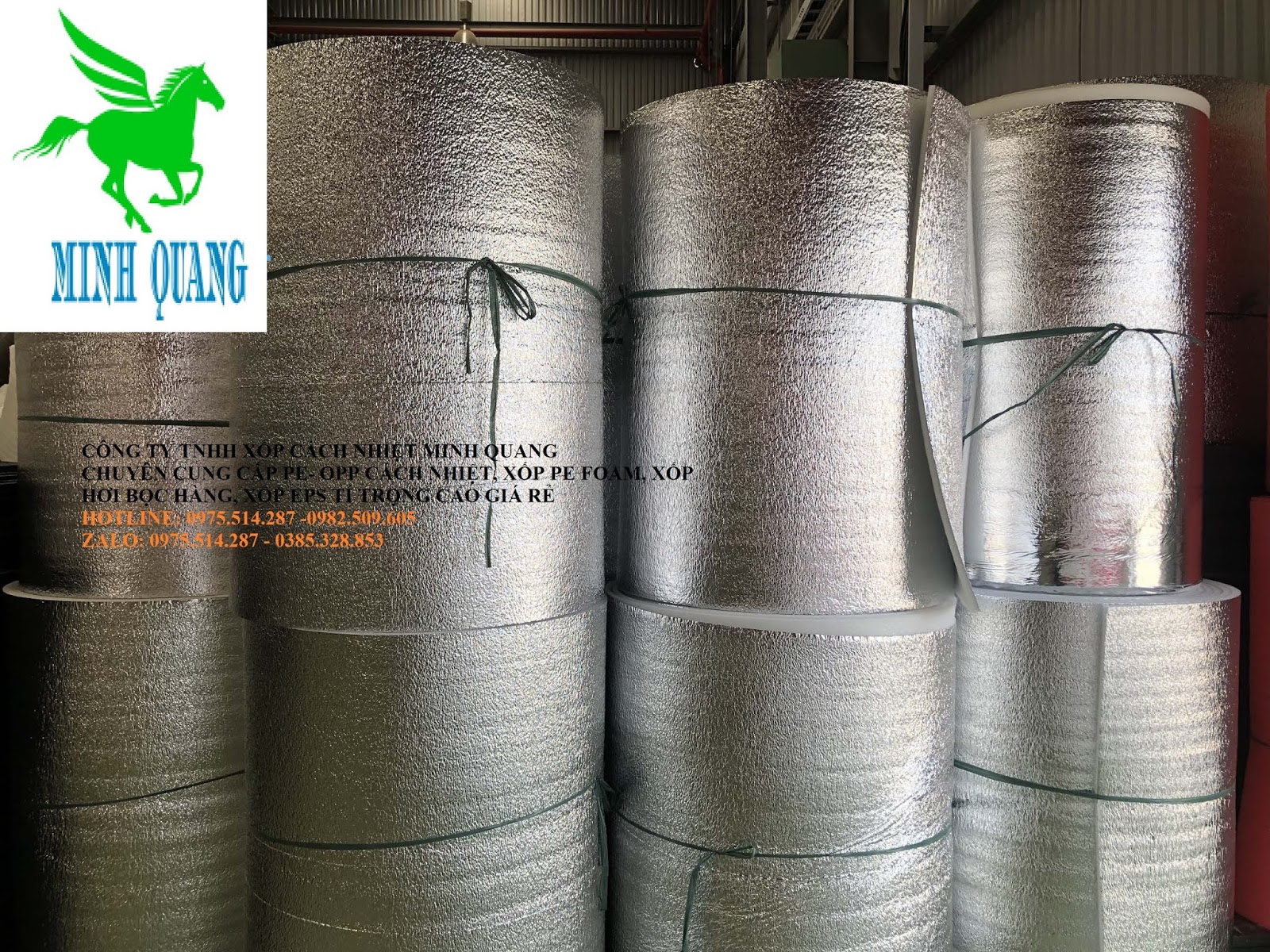 PE-OPP CÁCH NHIỆT MỘT MẶT BẠC: xốp cách nhiệt phủ bạc