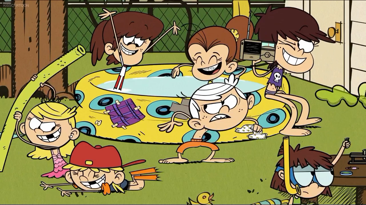 Shirtless Drawn Cartoon Boys: Lincoln Loud & Bobby Santiago in Swimming ...