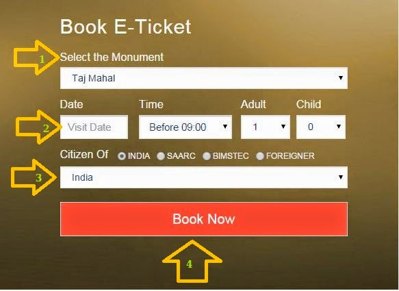 Taj Mahal Ticket Booking Online On IRCTC