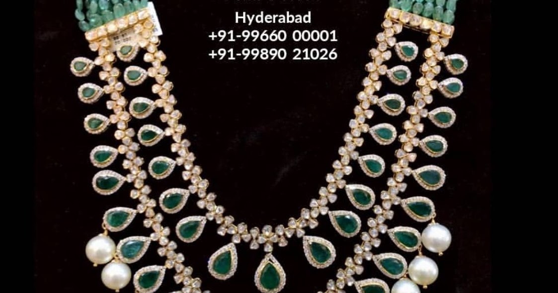 Diamond Emerald Long Chain - Jewellery Designs