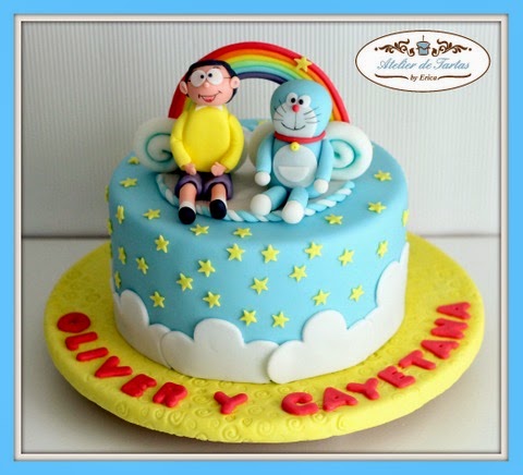 Atelier de Tartas: Tarta Fondant Doraemon y Nobita
