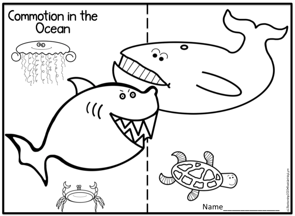 COMMOTION IN THE OCEAN BOOK CRAFT ~ Book Units by Lynn