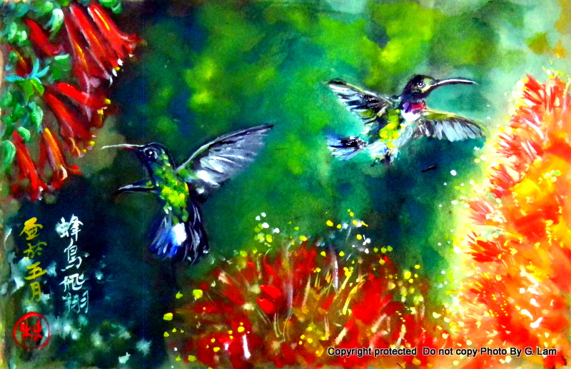 Artscanyon Gallery: Chinese Painting - Hummingbirds