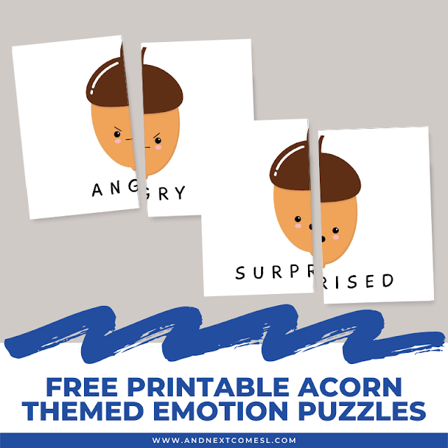 Free Printable Acorn Themed Emotion Puzzles | And Next Comes L ...