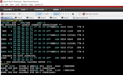 Sabre : How to sell flight segment (Itinerary) in Sabre system