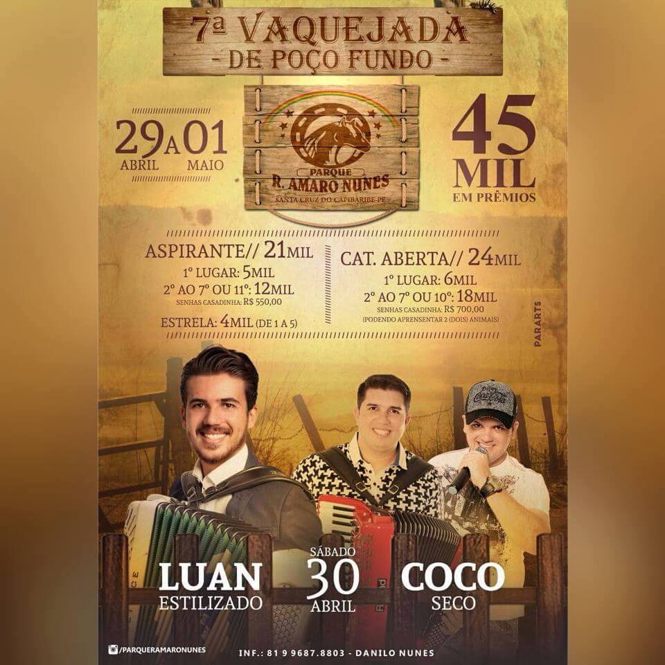 7ª Vaquejada de Poço Fundo 2016 - Parque R. Amaro Nunes ~ Santa Cruz do ...