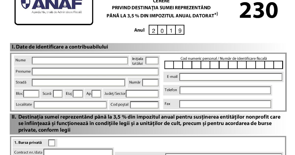 Sa-i dam o speranta Elenei!: Noul formular 230 pentru anul fiscal 2019