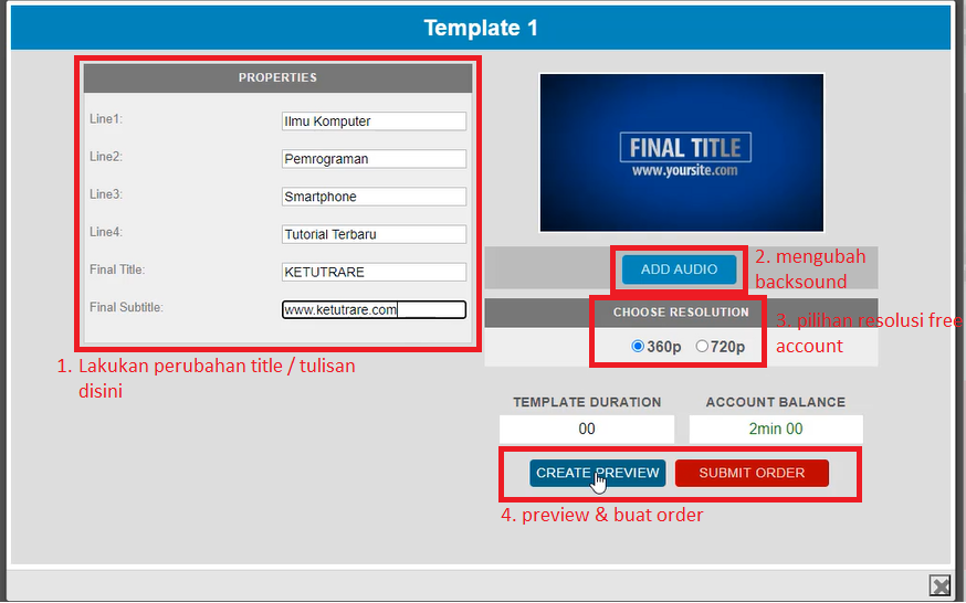 Cara Mudah dan Gratis Membuat Intro Video Secara Online - KETUTRARE Cara Mudah dan Gratis Membuat Intro Video Secara Online - KETUTRARE