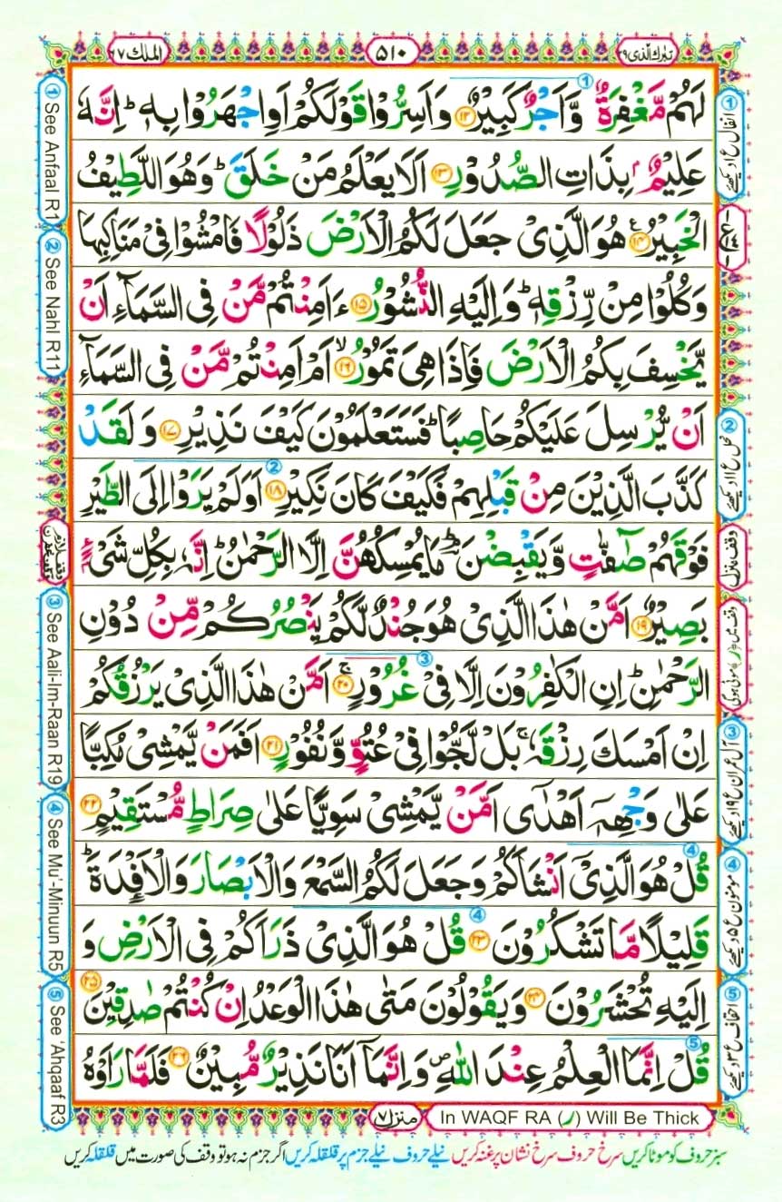 Holy Quran with Colour Code Chapter 29 কালারফুল আল কোরআন পারা-২৯ ...