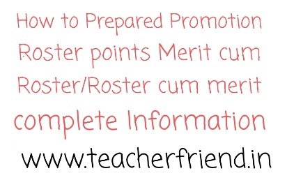 How to Prepared Promotion Roster points Merit cum Roster/Roster cum ...