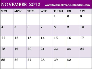 CALENDAR 2012: free printable calendar november 2012