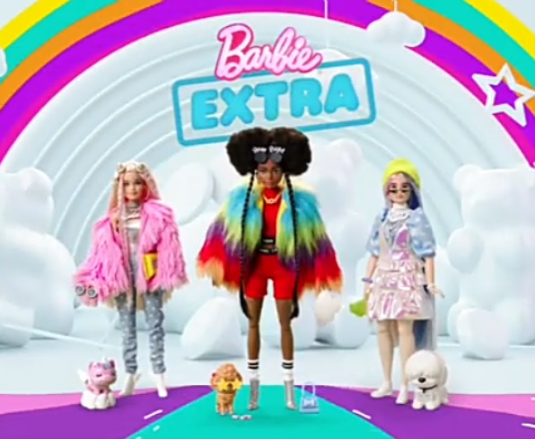.: Barbie Extra Dolls, Barbie Extra, Mattel, 2020, vídeo com três ...
