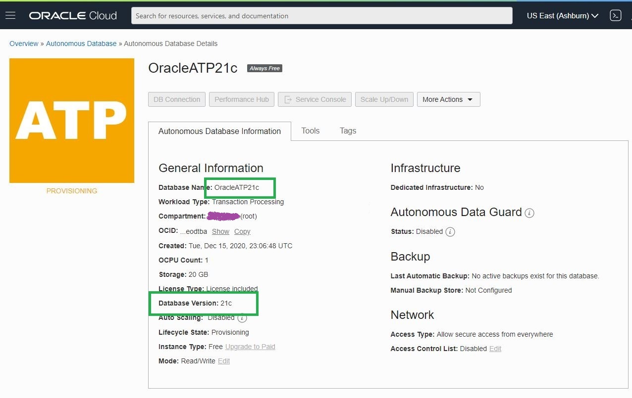 PL-SQL Argentina: Creando una base de datos Oracle 21c en Oracle Cloud