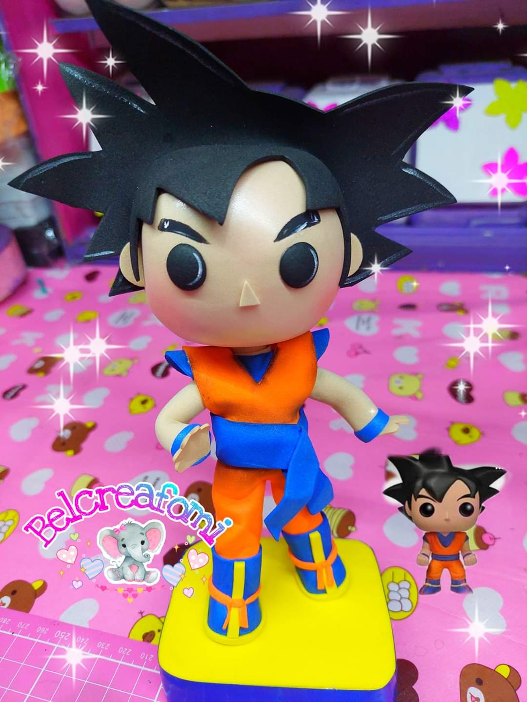 Goku em EVA: Molde grátis para imprimir