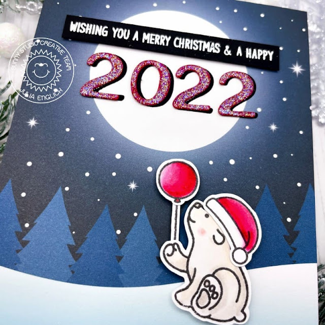 Sunny Studio: Chloe Number Die Focused Card and Tags with Julia and Franci