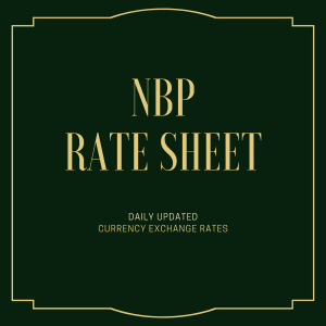 nbp rate sheet, currency exchange rates