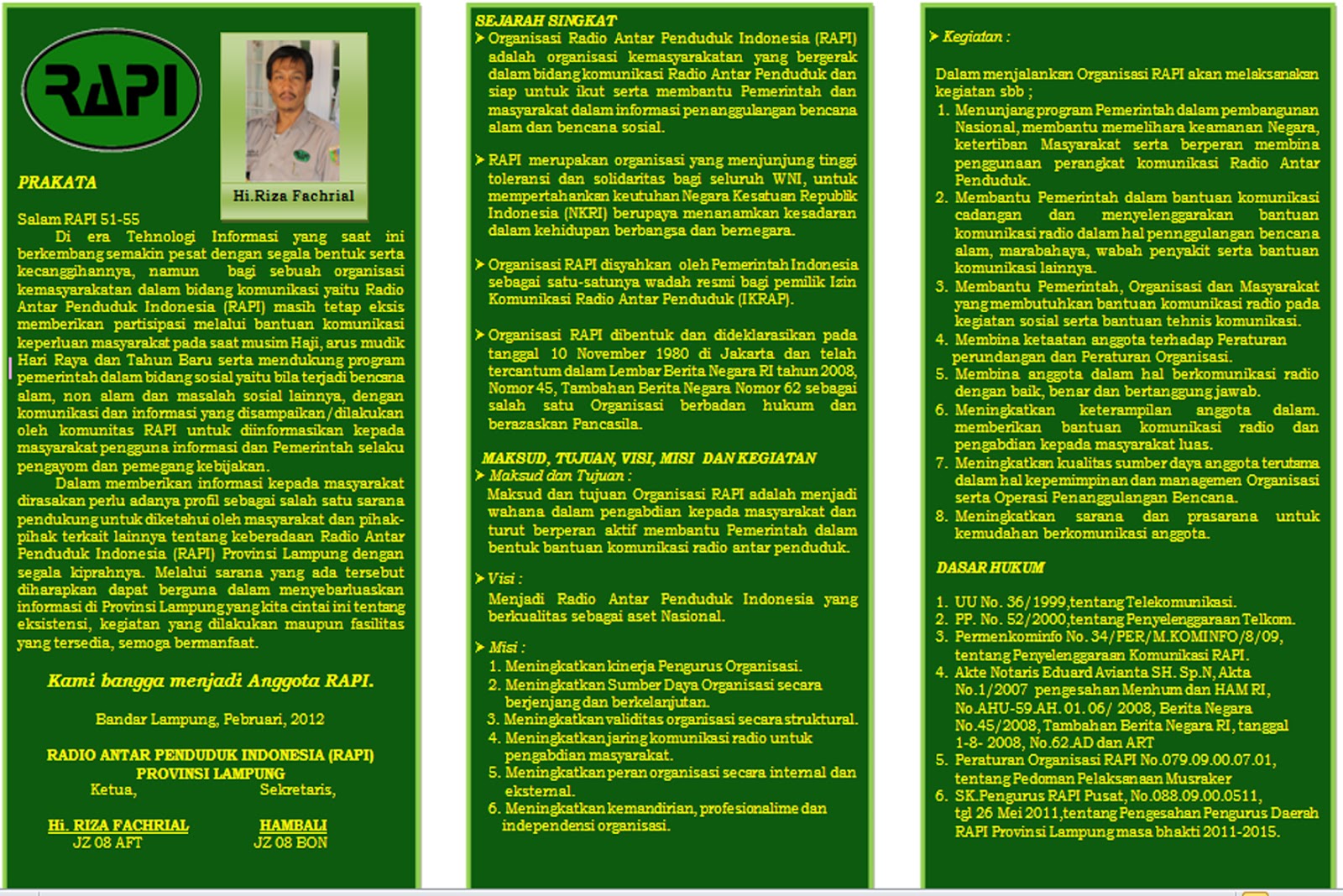 RAPI Provinsi Lampung: Informasi