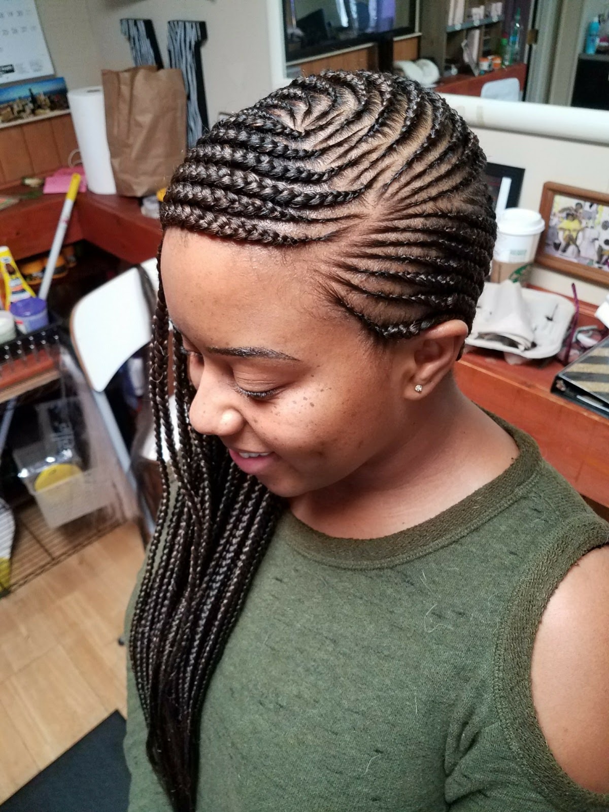 Six Twenty Seven: Side Swept Feeder Cornrows