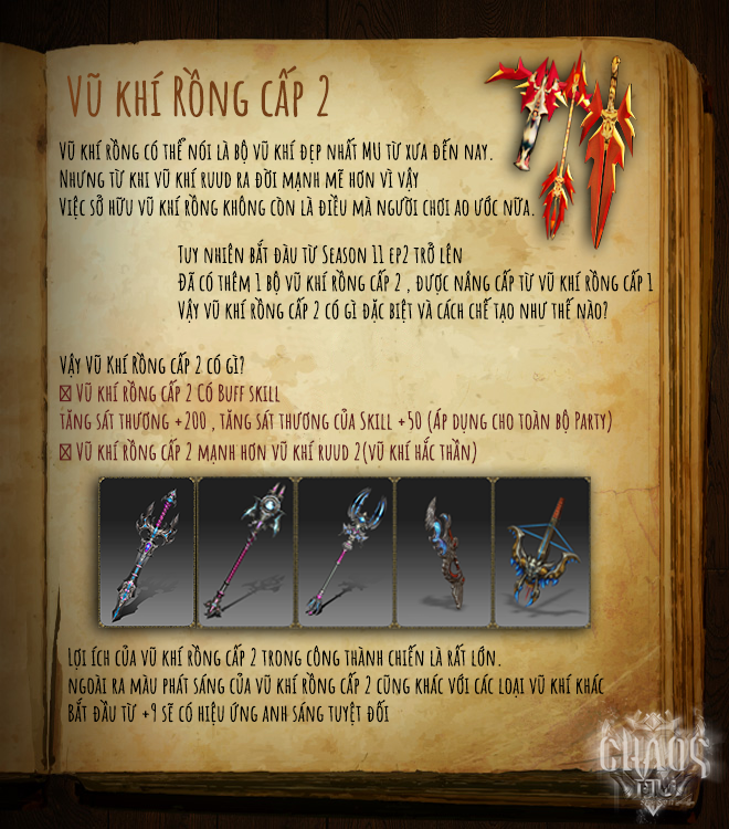 Vũ Khí Rồng 2 - Blessed Divine ArchAngel Weapons - Mu Online