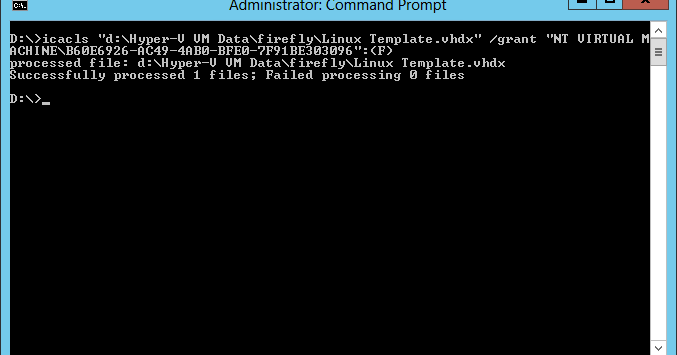 Hyper-V copy/paste of Virtual Machine folder security problems