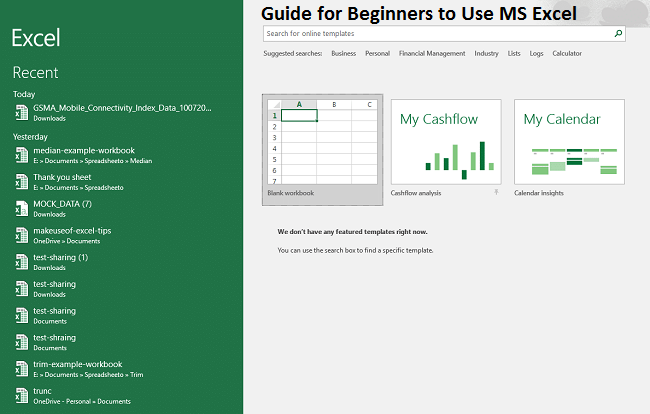 Guide for Beginners to Use MS Excel