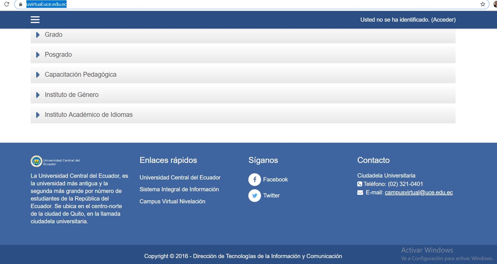UCE-DTIC: Plataforma Educativa Virtual Moodle, 2020-2020