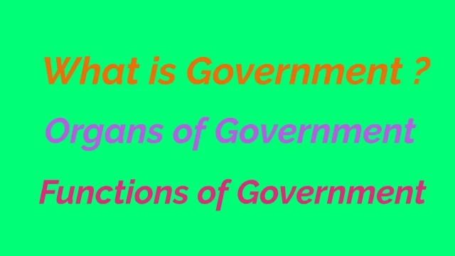 What are the three organs of government ? Explain it's function in brief.