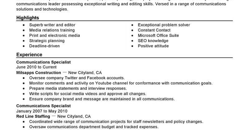 Communication Skills Examples For Resume ~ Certificate Letter